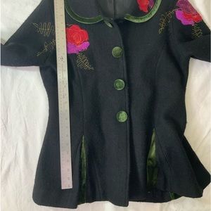 Carson | Jackets & Coats | Carson Floral Embroidered Pleated Jacket ...